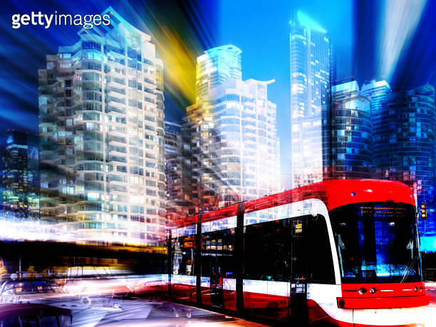 Downtown Toronto Abstract - Street Car (Public Transportation) 이미지 ...