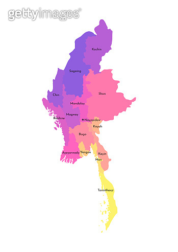 Vector isolated illustration of simplified administrative map of ...