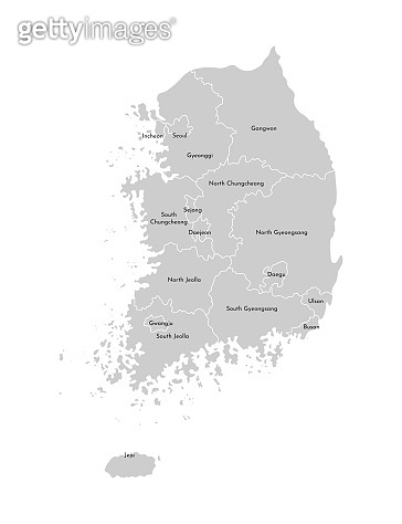 Vector isolated illustration of simplified administrative map of South ...