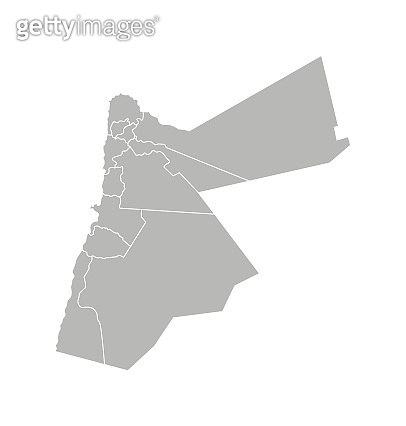 Vector isolated illustration of simplified administrative map of Jordan ...