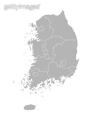 Vector isolated illustration of simplified administrative map of South ...