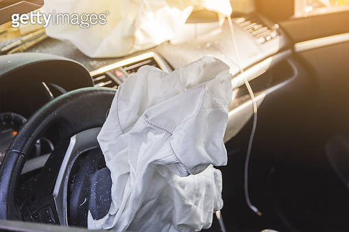 select focus airbag exploded at a car accident,Car Crash air bag with ...