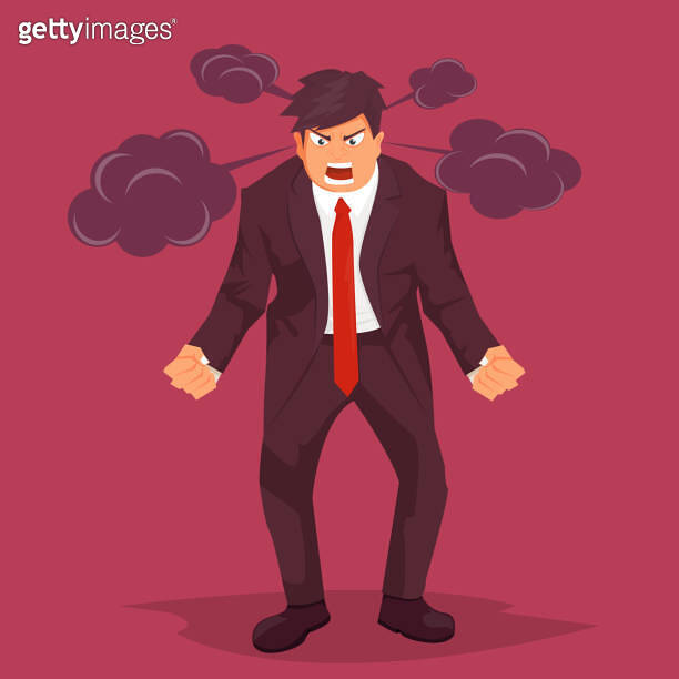 Furious outraged business man with steaming smoke from his head 이미지 ...