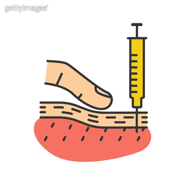 Subcutaneous injection color icon 이미지 (1182740921) - 게티이미지뱅크