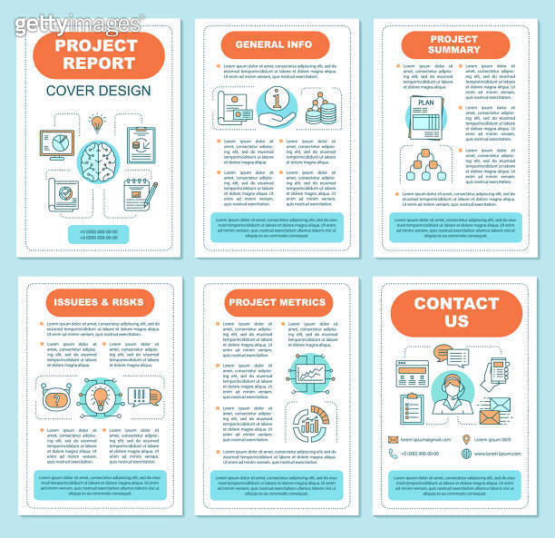 Project report brochure template layout (1172572392) 일러스트, 무료 일러스트 - 게티이미지뱅크