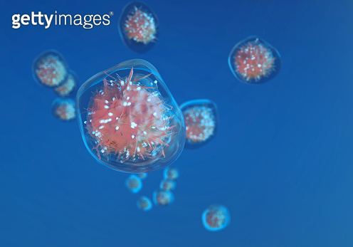 Medical research cell 3d render (1137734679) - 게티이미지뱅크