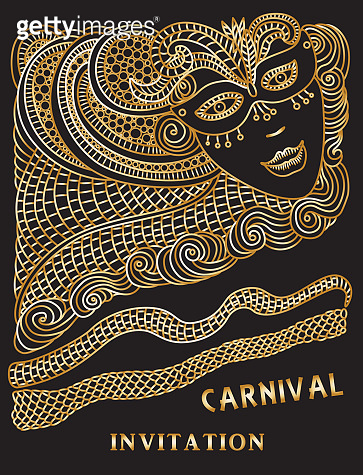 Vector abstract Masquerade drawing. Carnival Party invitation card ...