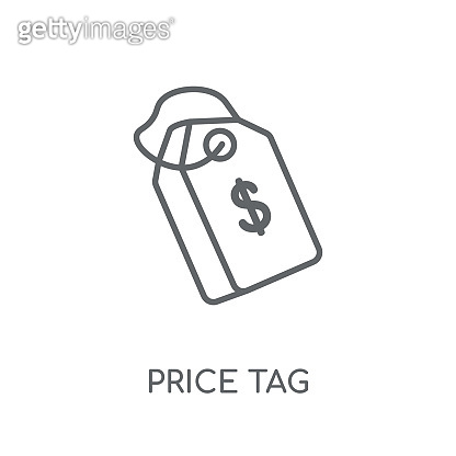 Price tag linear icon. Modern outline Price tag logo concept on white ...