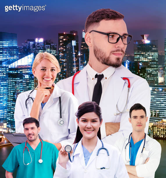 Healthcare people group portrait in creative layout. Professional ...