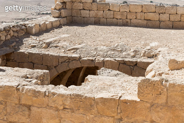 East Watchtower ruins on ruins of the Nabataean city of Avdat, located ...