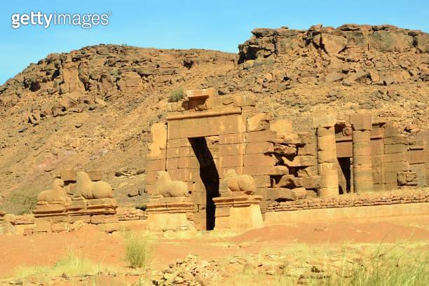 Temple of Amun - hypostyle hall western gate and the rams outside, Naqa ...