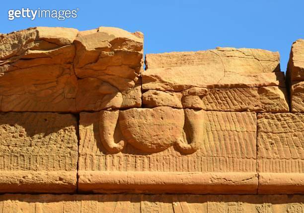 Temple of Amun - hypostyle hall eastern gate - winged sun disk with ...
