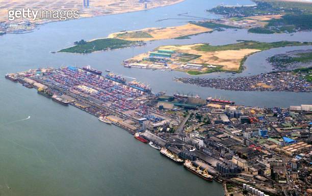 Port of Lagos (Apapa Port, container terminal) - Eko Atlantic City land ...
