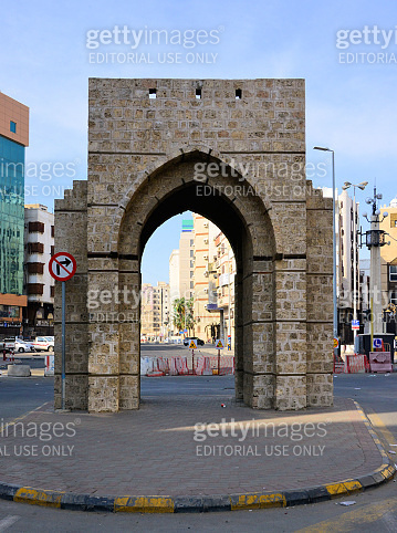 Old gate at the intersection of Al Dhahab and Salah Ad Din Streets, Al ...
