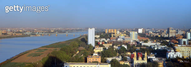 Khartoum downtown and North skyline - wide panorama of the Sudanese ...