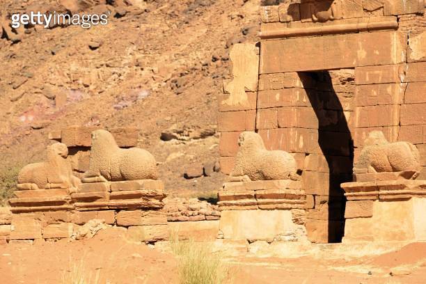 Temple of Amun - hypostyle hall western gate and the rams outside, Naqa ...