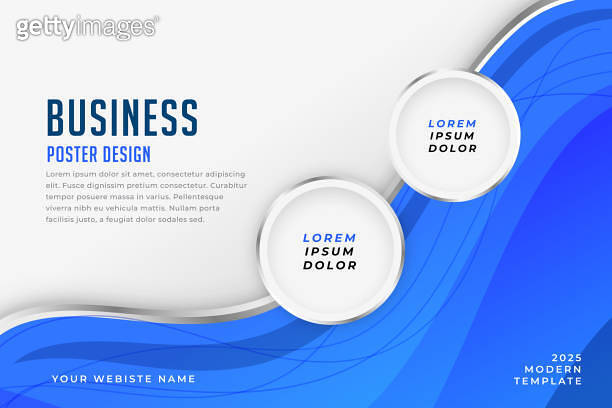 blue business theme poster design template banner (1171433307) 일러스트, 무료 ...