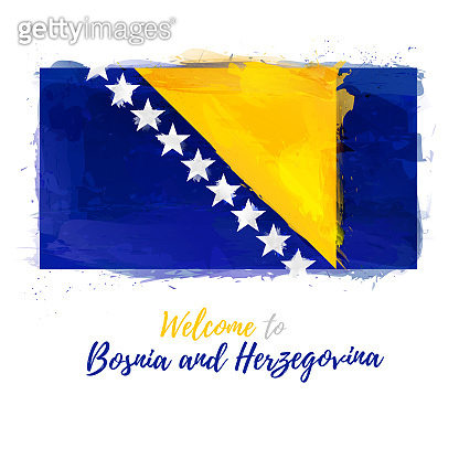 Welcome to Bosnia and Herzegovina banner. BiH National flag in ...