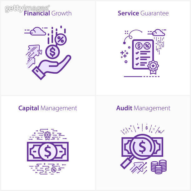 Business and Finance icon set, Financial growth, Service Guarantee ...