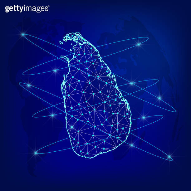 Global logistics network concept. Communications network map Sri Lanka ...