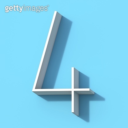 Line font with shadow Number 4 FOUR 3D 이미지 (1155748994) - 게티이미지뱅크