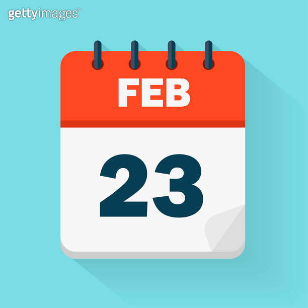 February 23th. Daily calendar icon in vector format 이미지 (1185686885 ...