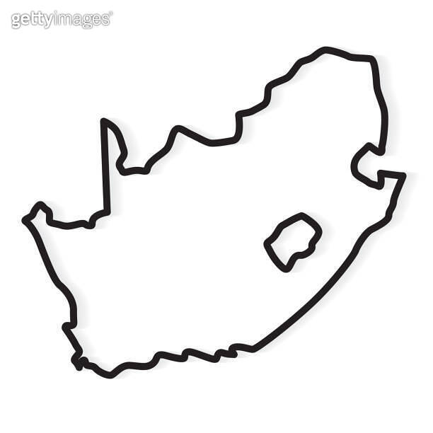 black outline of South Africa map 이미지 (1184180858) - 게티이미지뱅크
