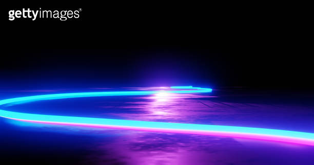 ultraviolet spectrum, blue violet neon lights, laser show, night club ...