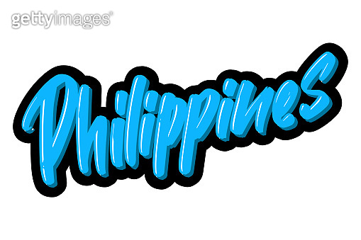 Philippines hand drawn modern brush lettering text. Vector illustration ...