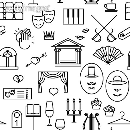 drama theatre, seamless pattern. vector illustration. 이미지 (1130348161 ...