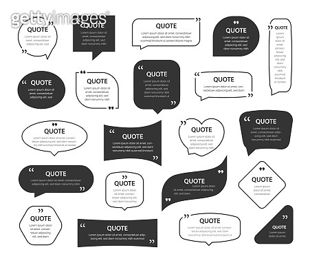 Quote frames textboxes Blank template of different shapes with the ...