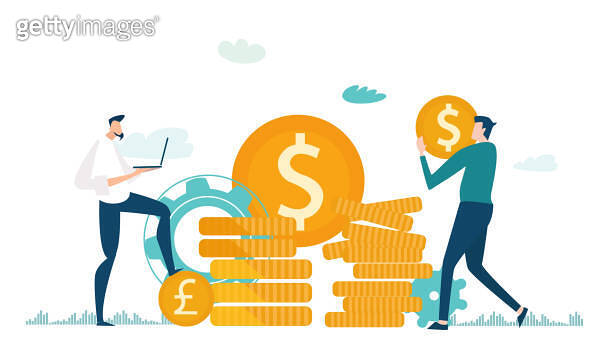 Business people, bankers working together for improving finances ...