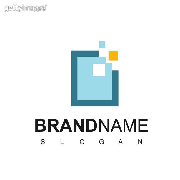 Digital File Logo With Pixel And Document Symbol (1195322544) 일러스트, 무료 ...