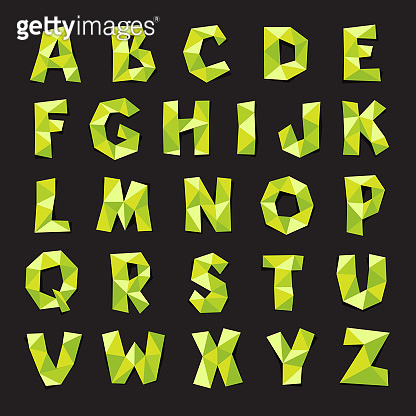 Polygon alphabet colorful font style. Vector illustration. (1134199357 ...