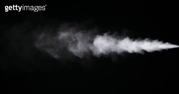 White Smoke Trail Isolated on Black Background 이미지 (1166875790) - 게티이미지뱅크