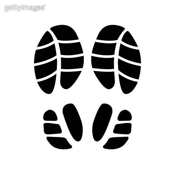 Shoe marks icon isolated on white background 이미지 (1173627517) - 게티이미지뱅크
