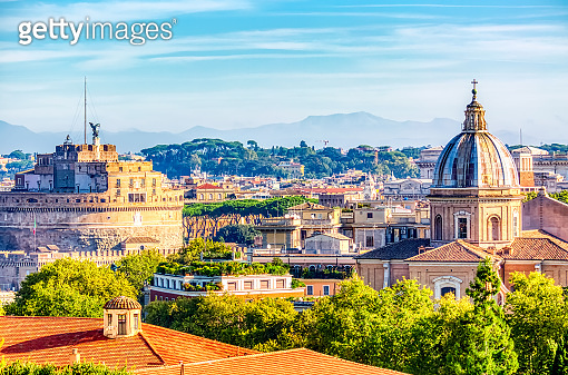 Panoramic view of historic center of Romem Italy from the Gianicolo ...