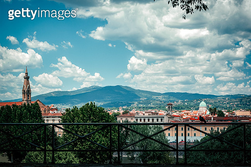 Beautiful panoramic view Florence Firenze, Italian renaissance churches ...