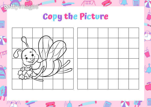 Copy the picture. Drawing activity for kids. Educational game for ...