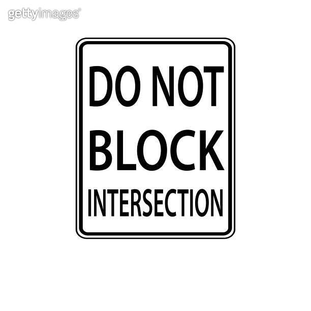 USA traffic road signs.do not block intersection.vector illustration ...