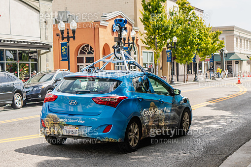 Google Street View vehicle driving through downtown Sunnyvale, Silicon ...