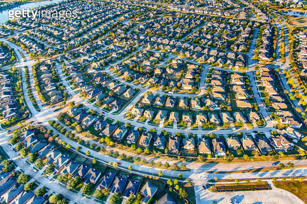 Large Residential Suburban Development Aerial 이미지 (1091532486) - 게티이미지뱅크