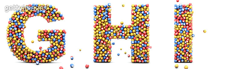 Emoji reactions letters G, H, I. 이미지 (1183480457) - 게티이미지뱅크