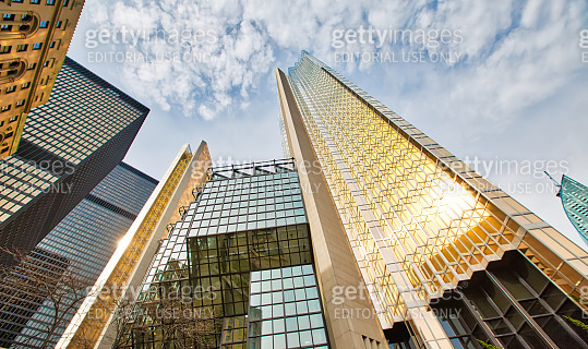 Covered in gold-bronze glass, Royal Bank Plaza-a skyscraper in Toronto ...