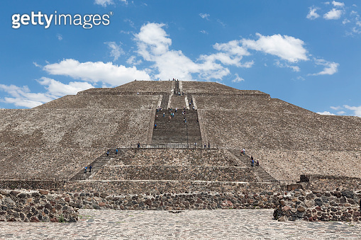 Landmark Teotihuacan pyramids complex located in Mexican Highlands and ...