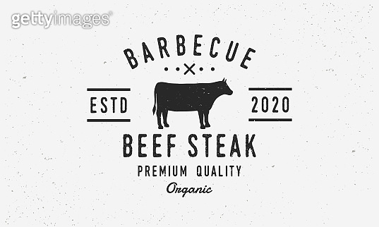 Beef Steak vintage logo, label, badge. Bull or cow silhouette. Vintage ...
