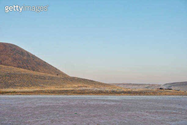 Panoramic Image of Meke Crater Lake with Blue Sky At The Background ...