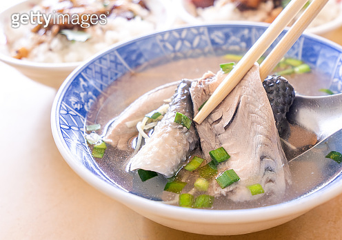 Milkfish skin soup, distinctive Taiwan delicacy food in Tainan. Famous ...