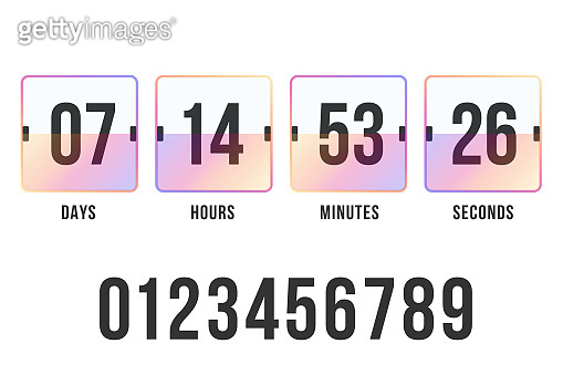 Countdown timer. Clock counter. Digital scoreboard. Vector template for your design. 이미지 ...