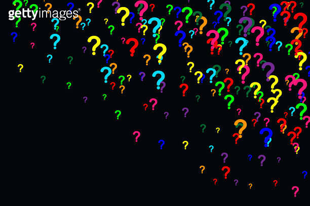 Horizontal pattern of question marks 이미지 (1176107670) - 게티이미지뱅크